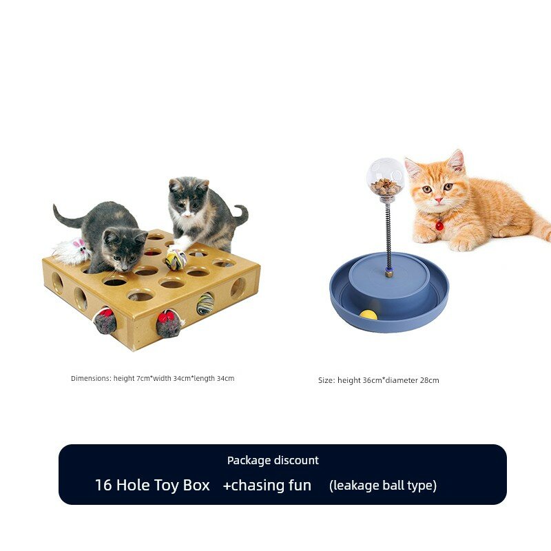 SmartCat коробка для игрушек с 16 отверстиями, игрушка для кошек, интеллект для кошек, забавная коробка для сокровищ