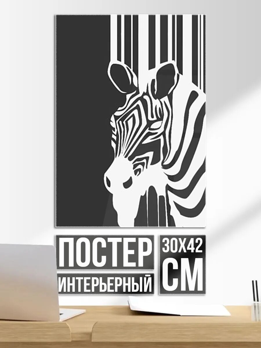 Постер на стену Зебра