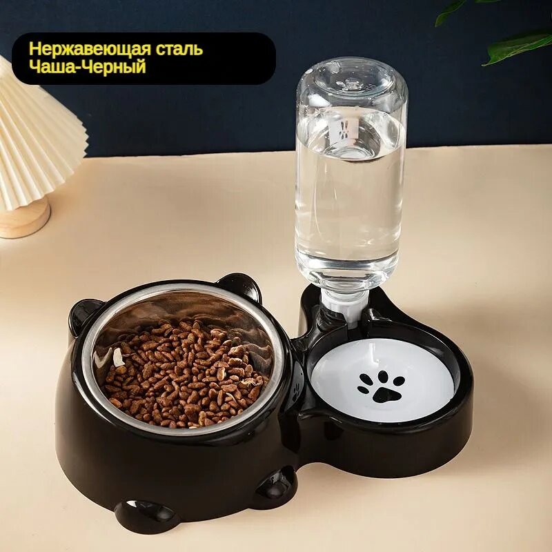 Наклонная чаша для риса для домашних животных, автоматический полив, система подачи питьевой воды "два в одном"