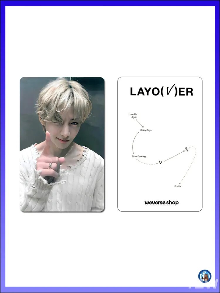 Коллекционная карта BTS V: альбом Layover, эксклюзивный дизайн (1 шт.)