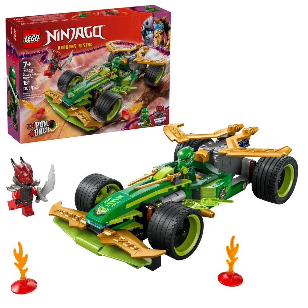 Лего NINJAGO серия, LEGO 71828 Гоночный автомобиль Ллойда с откидным верхом, lego конструктор для мальчика, лего для девочек