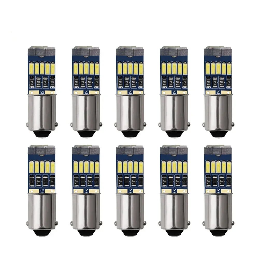 Светодиодные лампы BA9S H6W T4W, 15 SMD, белый цвет