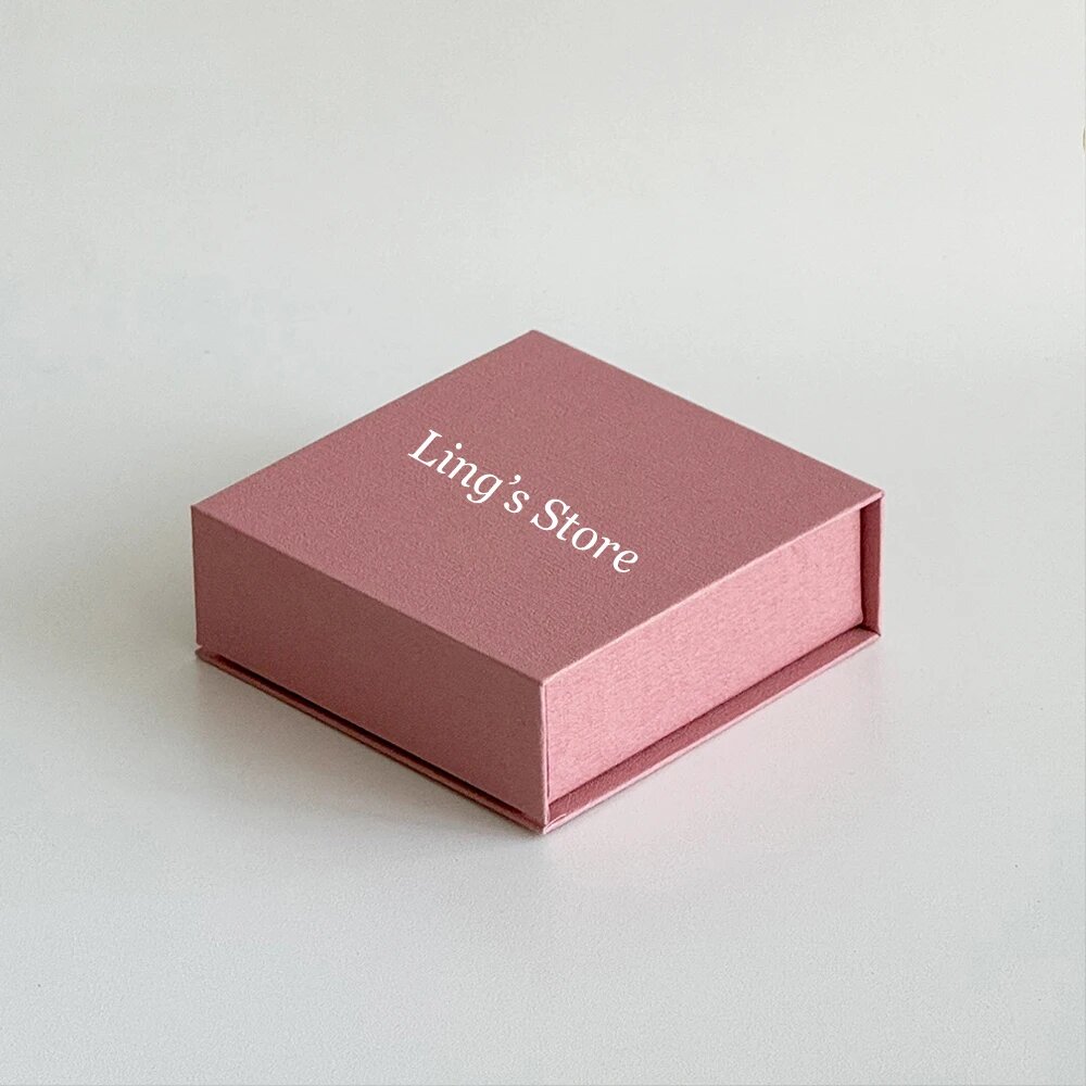Магнитные коробочки для украшений 10/20/50/100 шт. Розовый, Dark Pink with logo, 20Pcs 10x10x3.5cm