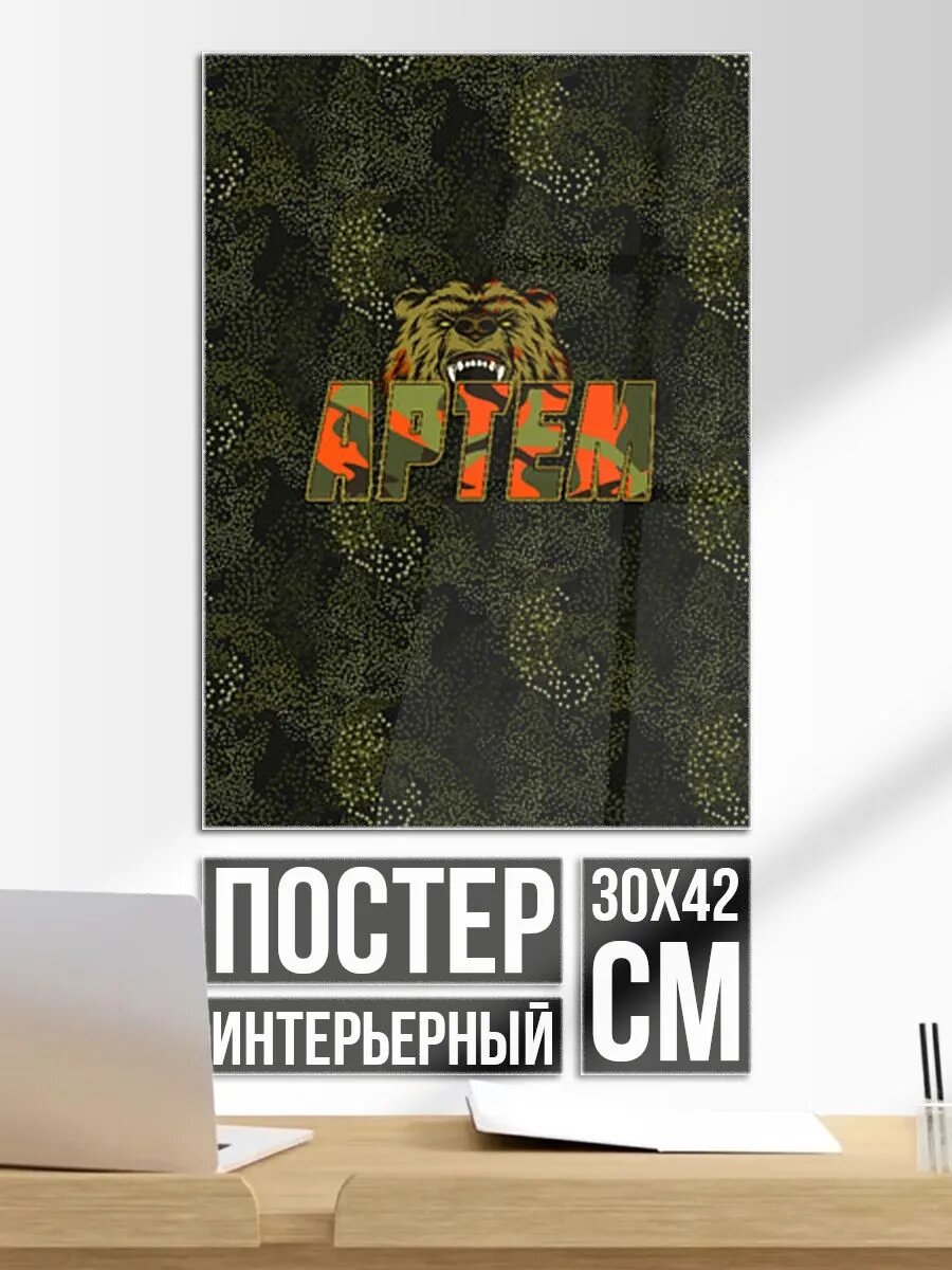 Постер на стену Артем камуфляж