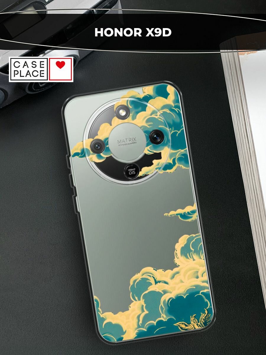 Чехол на Honor X9d / Хонор X9d с принтом Звездное небо с облаками, прозрачный