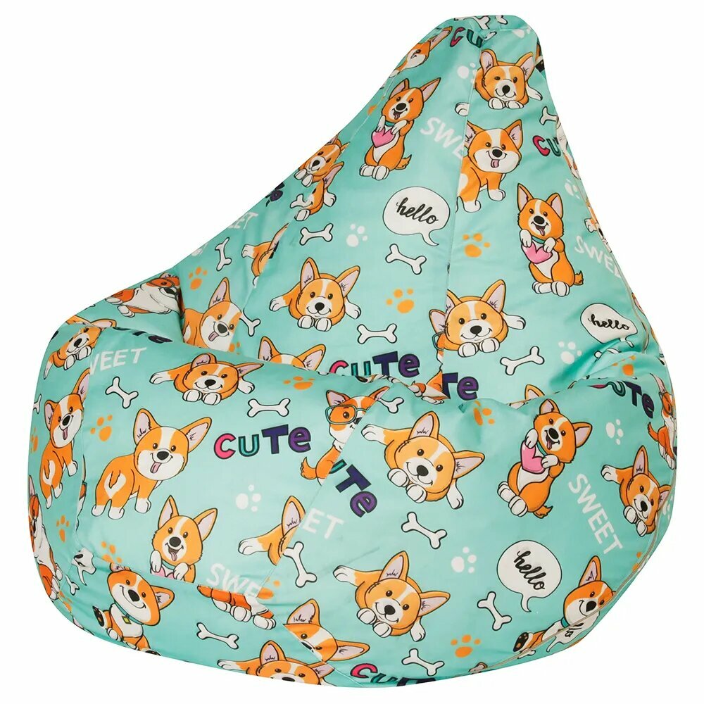 Bean-Bag Кресло-мешок Груша, Велюр натуральный, Размер XXL, голубой