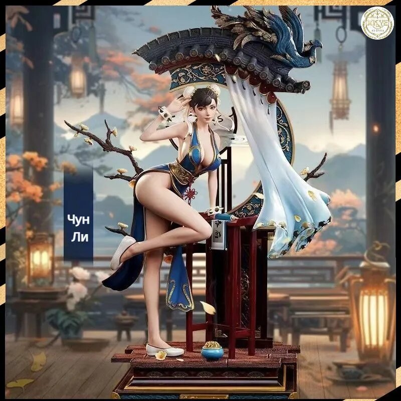 Эксклюзивная модель Чун Ли из Street Fighter 6, 50 см, в синем ципао с легендарными ногами