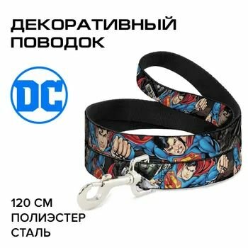 Поводок Buckle-Down "Герой метрополиса", разноцветный, 120 см