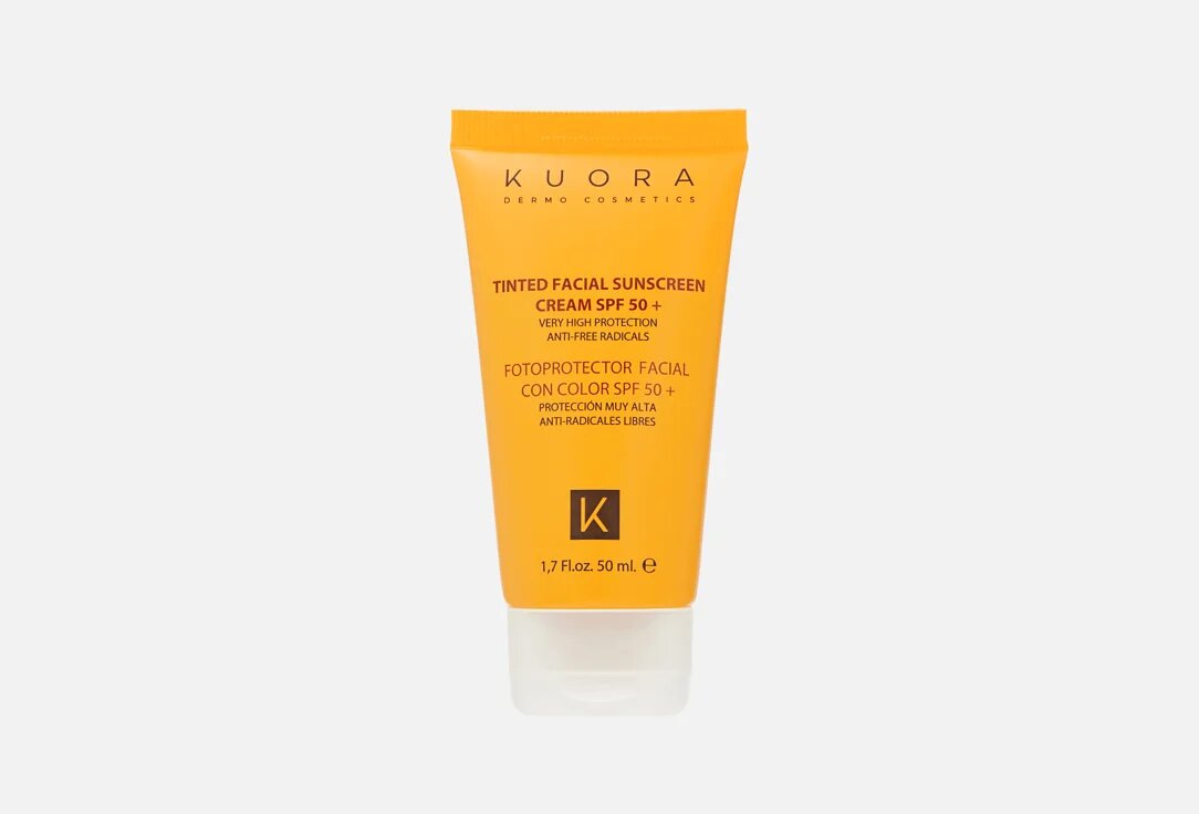 KUORA Tinted facial sunscreen cream Тонирующий солнцезащитный крем для лица SPF 50+ 50мл