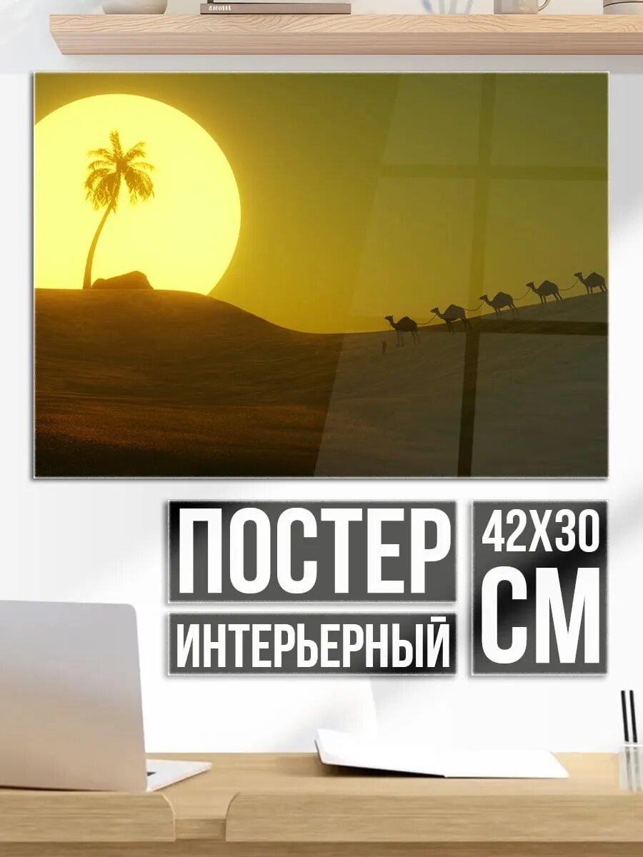 Плакат постер караван в пустыне