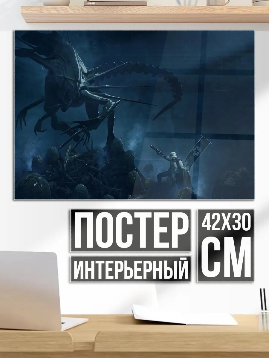 Плакат постер Битва с драконом