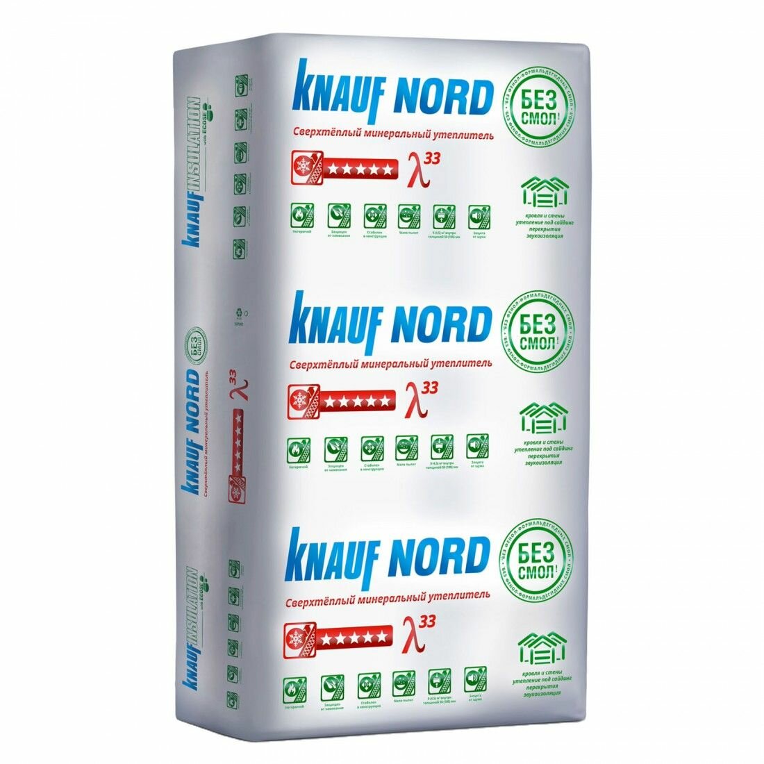 Минеральная вата ТеплоKnauf NORD TS 033 1250х600х50 мм, 12 шт/упак