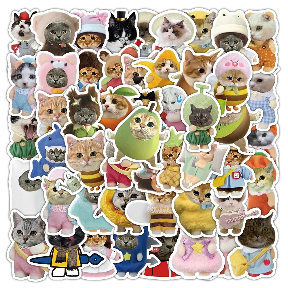 Наклейки с котами Bandai, цвет 50PCS