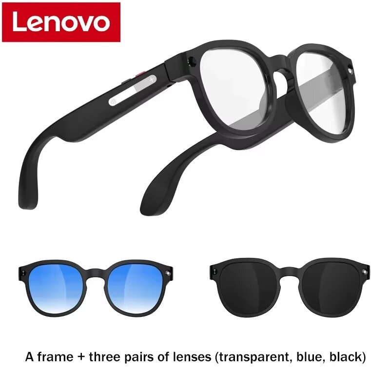 Lenovo AI Smart Glasses 8K HD, black