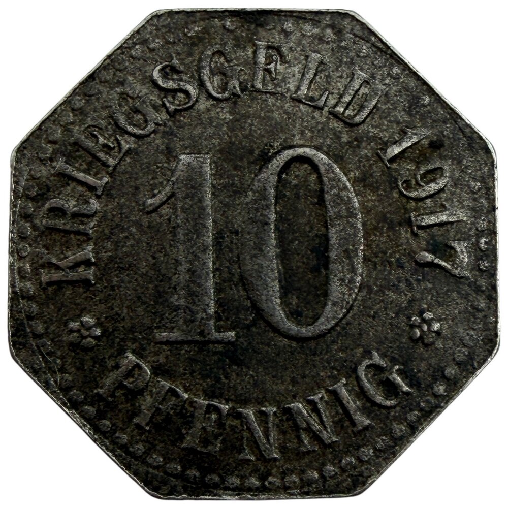 Германия, Германская империя, Висбаден 10 пфеннигов 1917 г. (20.7 мм.)