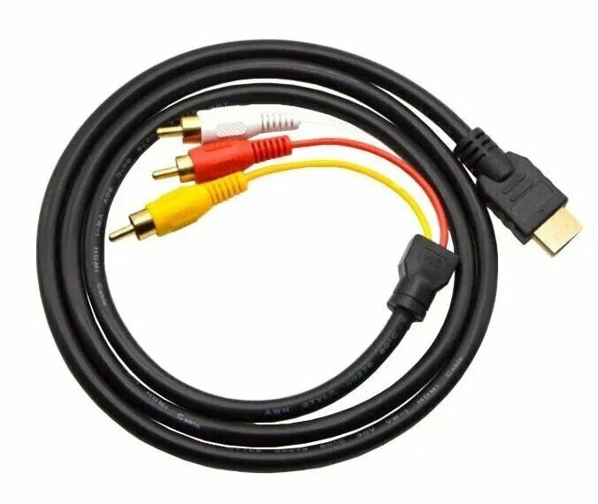 Видеокабель HDMI/RCA, 1.5 м, белый, черный