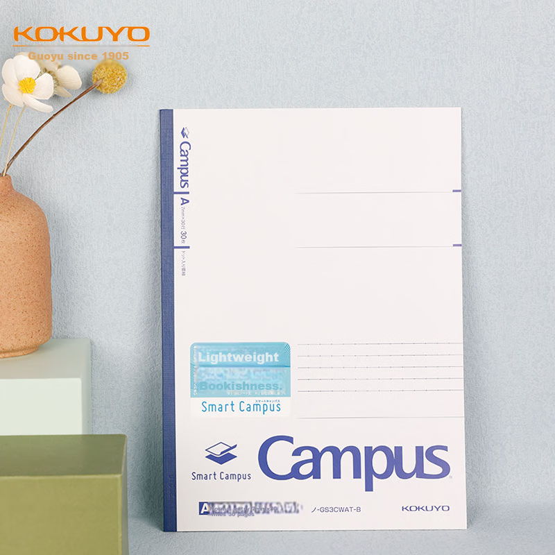 KOKUYO Imported Smart Campus Wirebound Notebook, 7mm Dotted Lines, 30 Rows, B5/30 Pages, Blue, 1 Book, NO-GS3CWAT