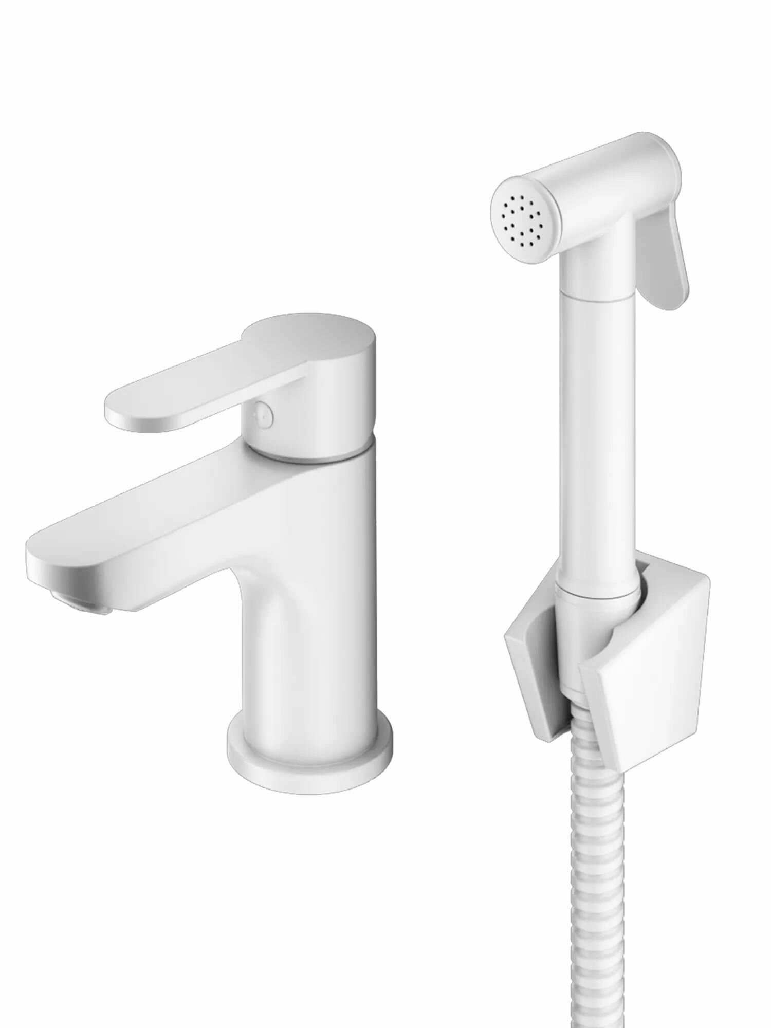 Смеситель для раковины с гигиеническим душем Prohanss P64.12.08, белый