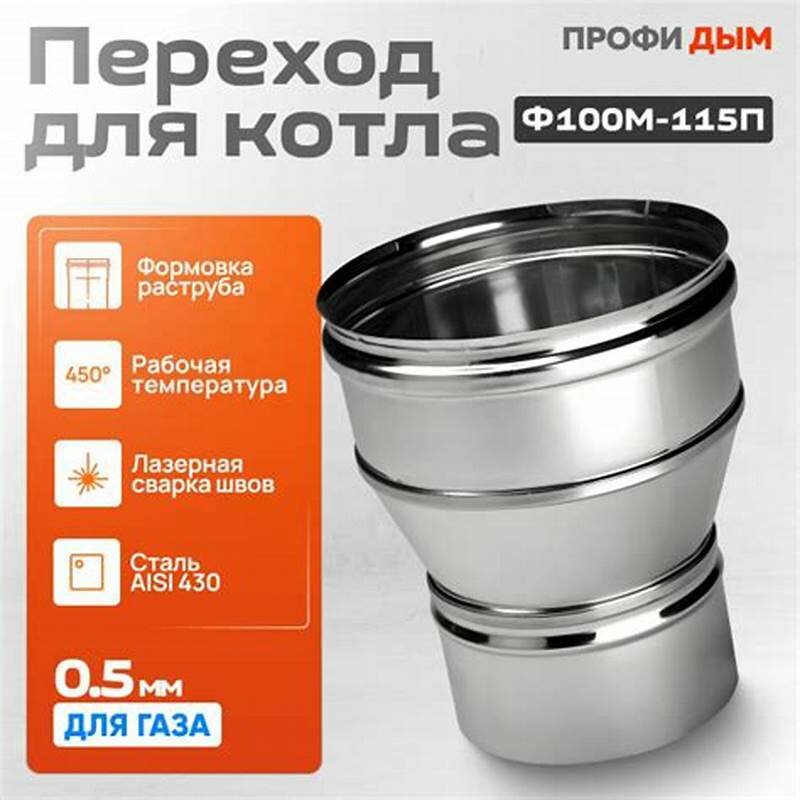 Адаптер котла, наружный Ø 200 × внутренний Ø 115 мм, Нз толщина 0,50 + Нм толщина 0,80 мм (конденсат)