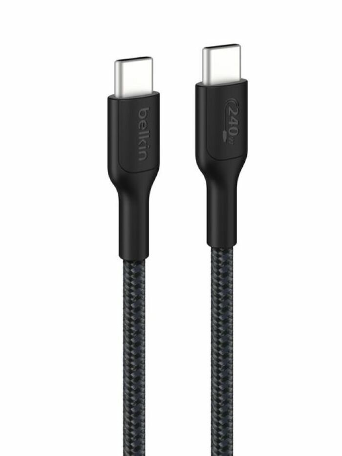 Кабель Belkin Boost Charge Pro 240W USB-C to USB-C Braided PCR Cable. Длина: 1м. Цвет: черный