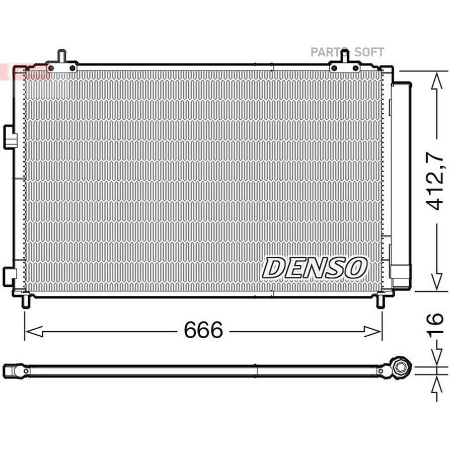 Радиатор кондиционера от официального дистрибьютора, DENSO, артикул DCN50059
