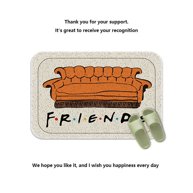Придверный коврик Friends из ПВХ, 40x60 см, нескользящий, пыле- и влагоудерживающий