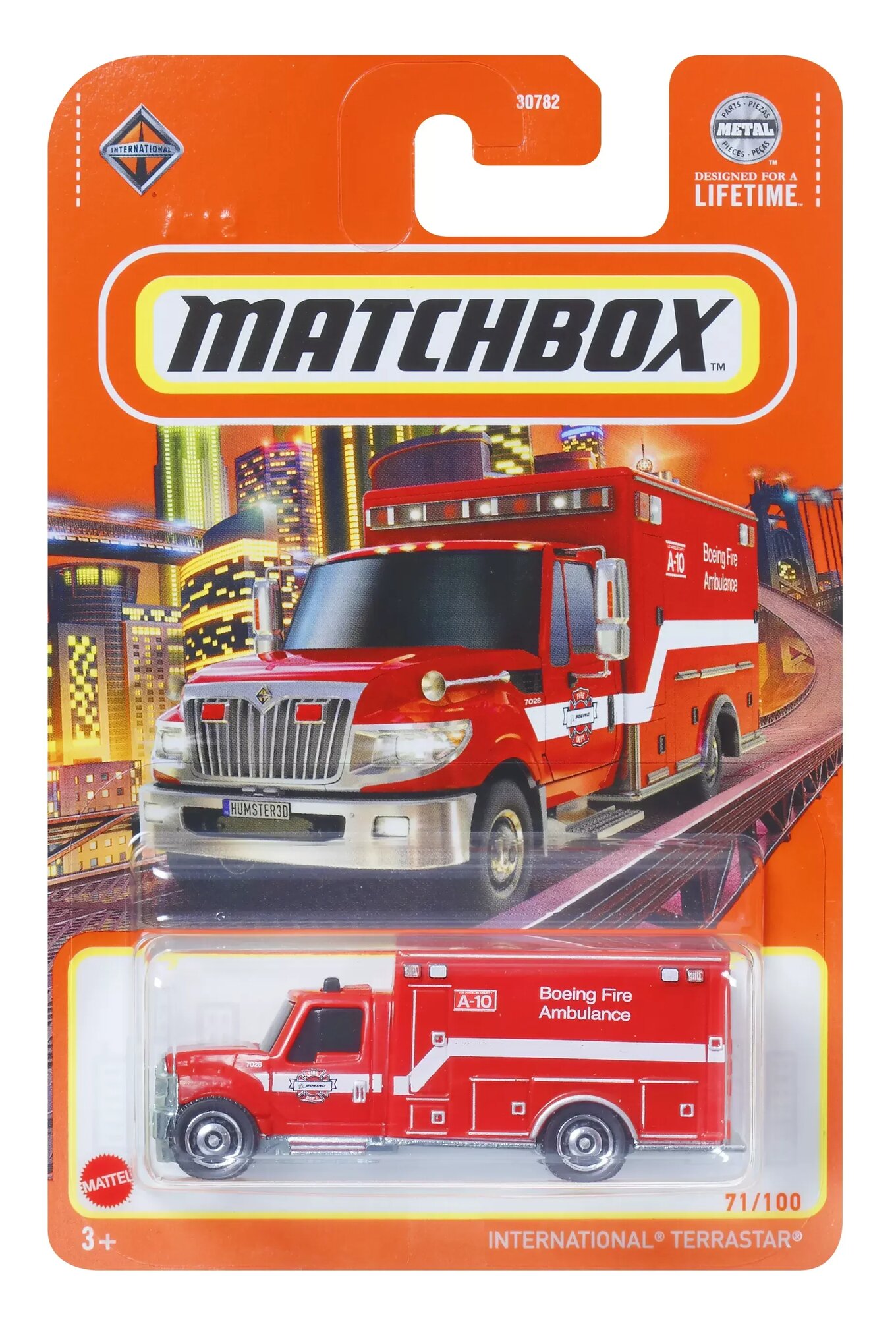 Matchbox Boeing Fire Ambulance, красный, 1/64