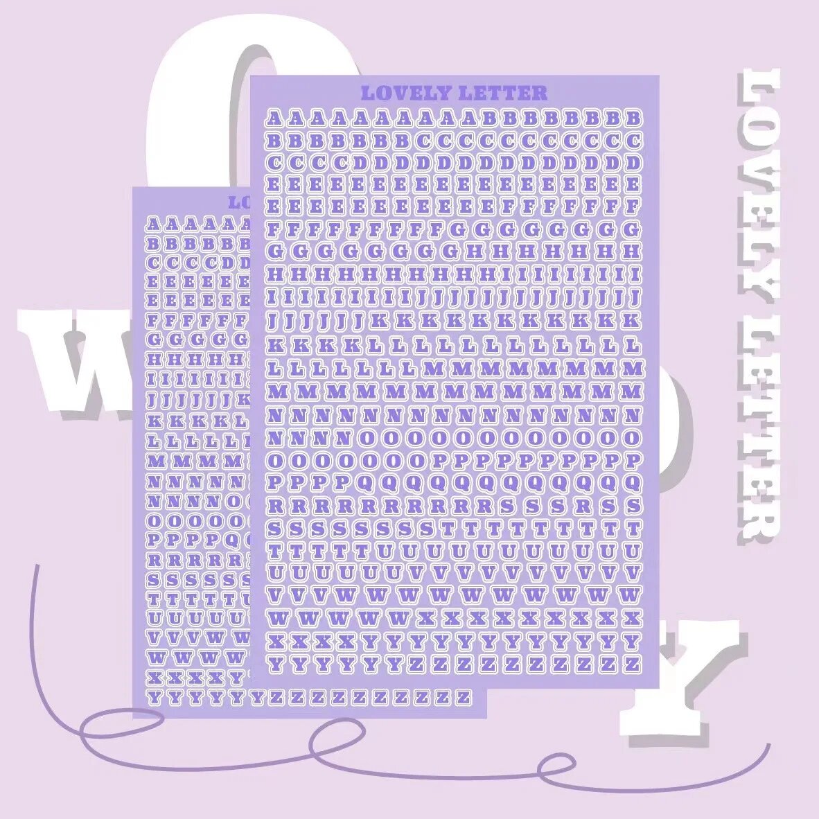 Набор наклеек с буквами Candy Color Фиолетовый, Purple
