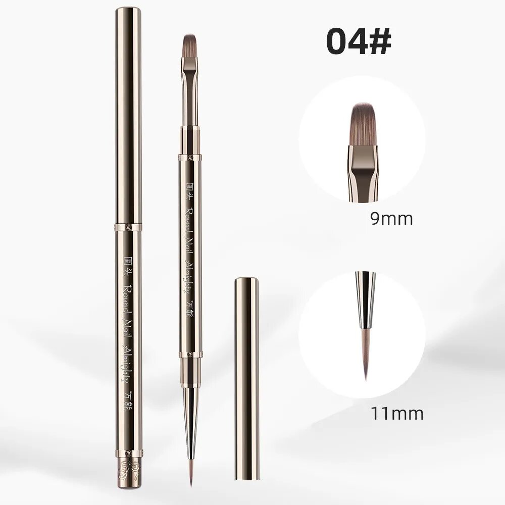 Кисть для ногтей двойная головка, Цвет: P-H0670-4