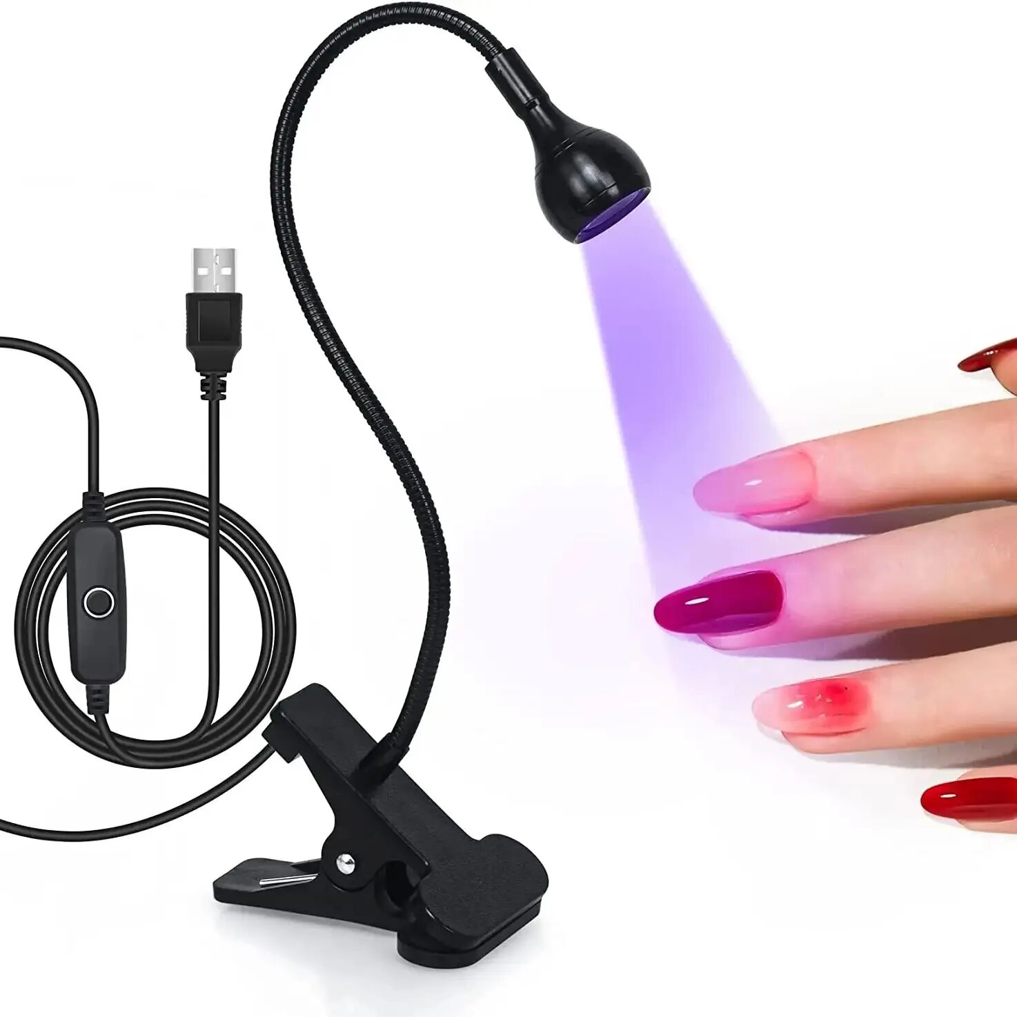 УФ-лампа для ногтей 395 нм черная USB