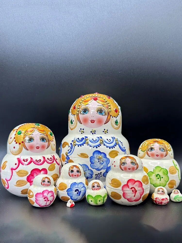 Матрешка Деревянная 10 Штук, Русские матрешки, народный художественный промысел