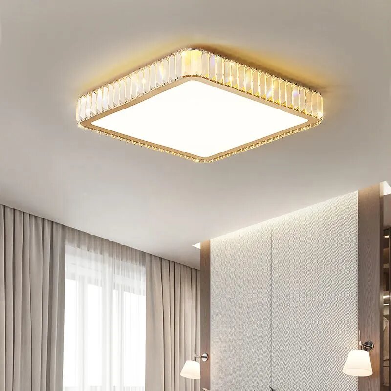 Светильник потолочный LED, 72 Вт, кристалл, золотой, регулируемая цветовая температура, RGB