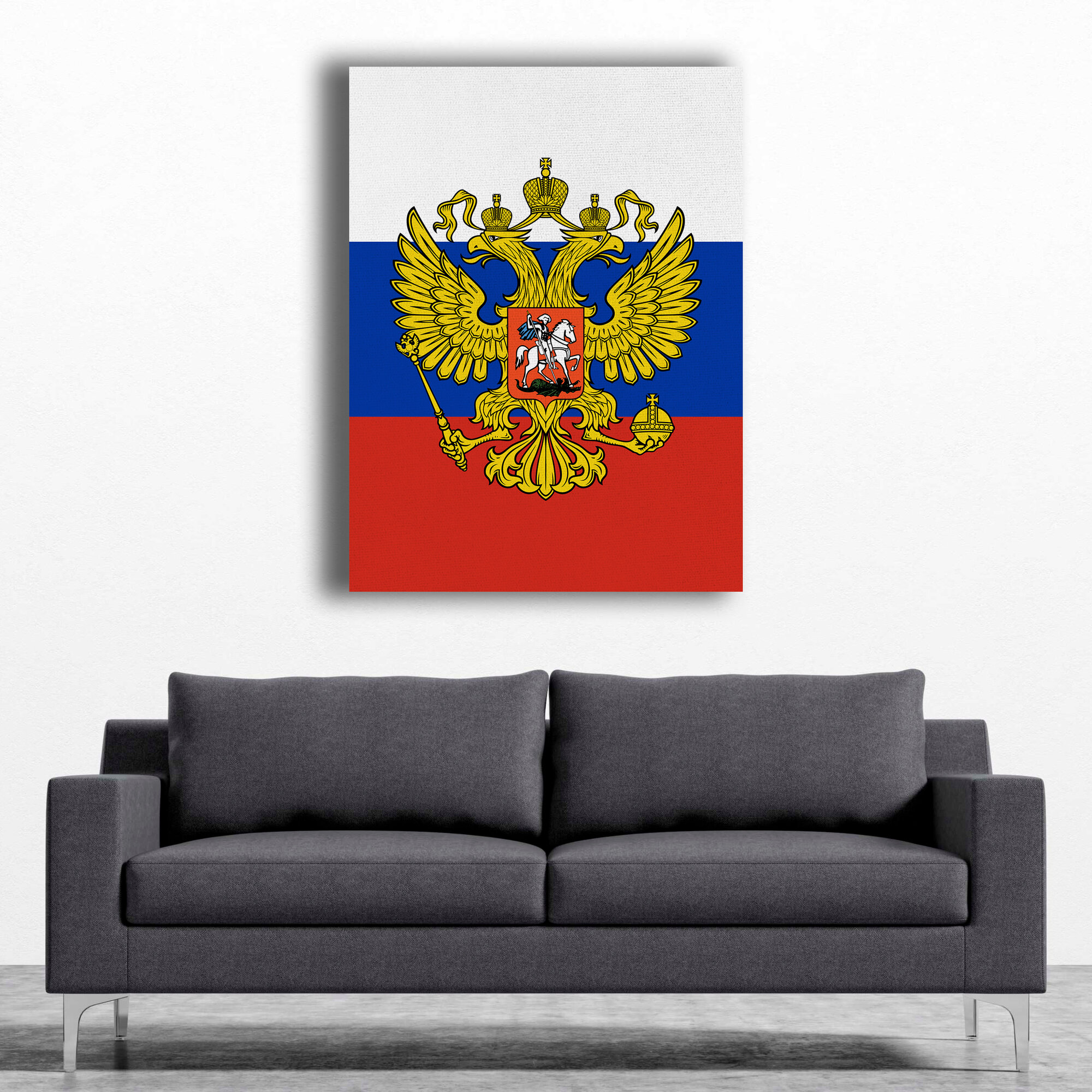 Картина на холсте Россия РФ Флаг / 30*40