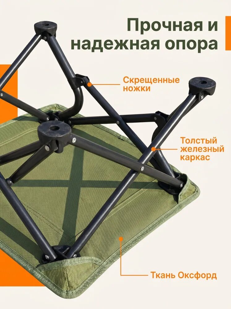 Складное пляжное кресло для SUP-борда, кемпинга, с подстаканником, карманом для напитков, сетчатой спинкой, легкое и компактное — фото 1