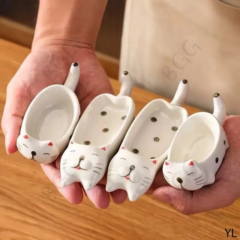 Тарелка "удлиненный кот" 13.5 см 2 шт белый