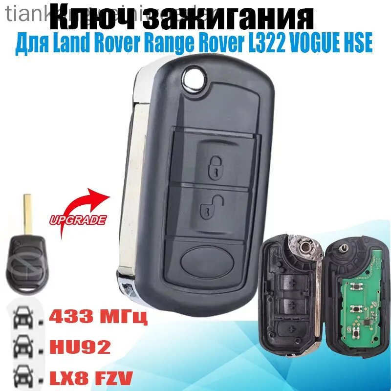 Ключ зажигания, арт. Range Rover L322 VOGUE HSE LX8 FZV, 1 шт.