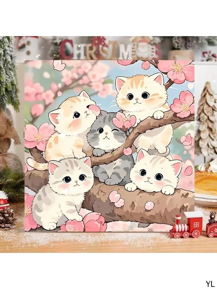 Цифровая картина маслом "Маленькая кошечка"
