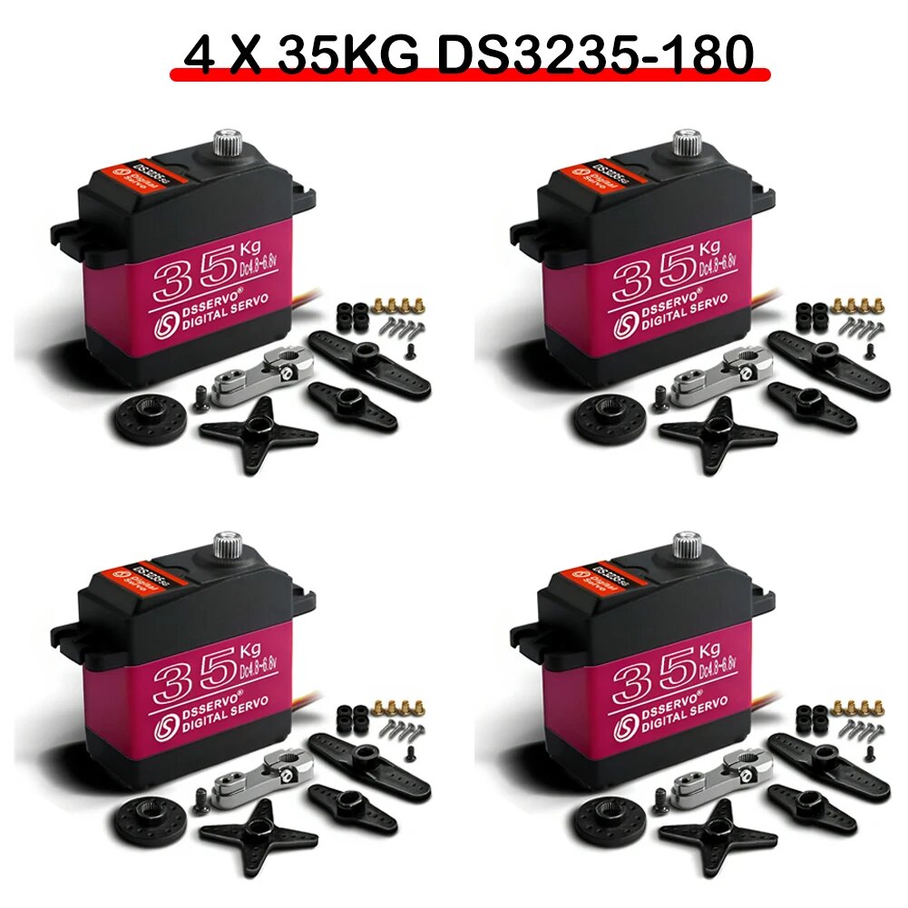 4 x 35KG DS3235-180 Сервопривод Черный