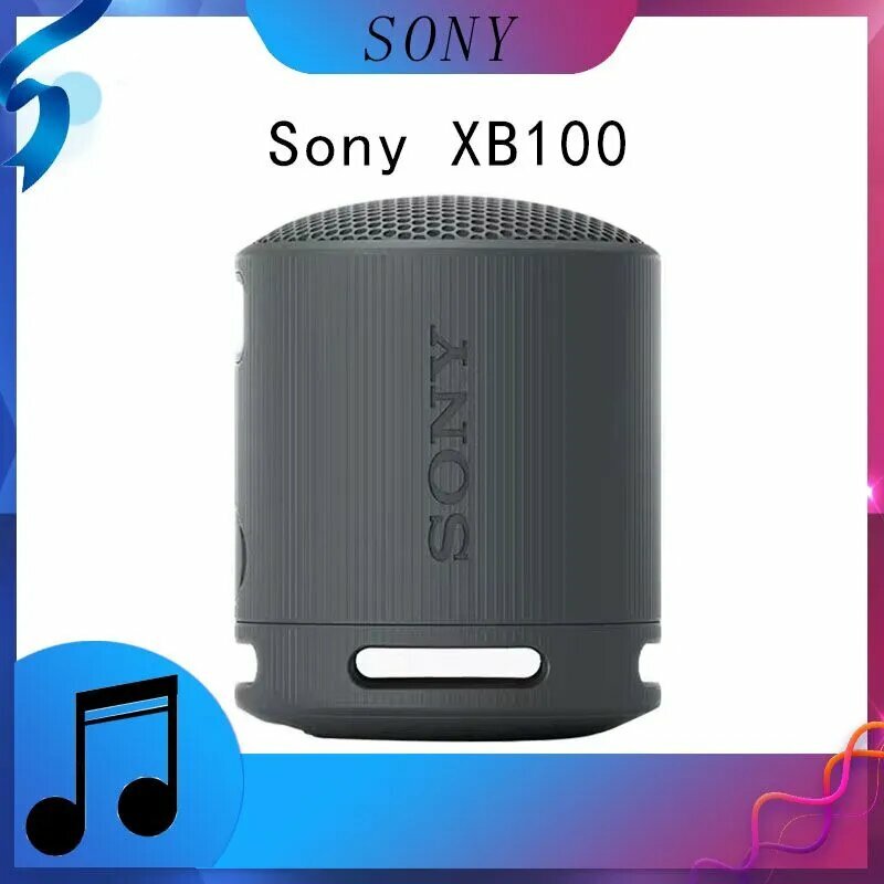 Колонка беспроводная Sony SRS XB100, черная, матовый корпус, IP67