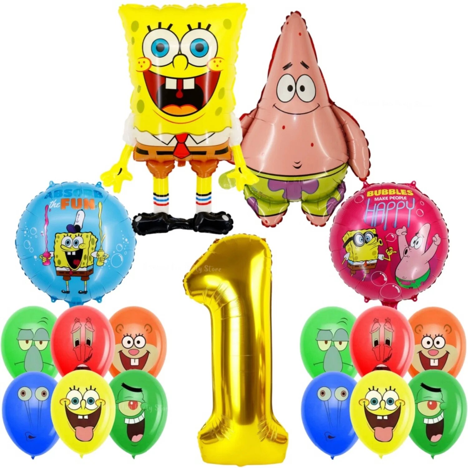 Набор для дня рождения Спанч Боба Potdemiel Balloon Suit 1-17pcs