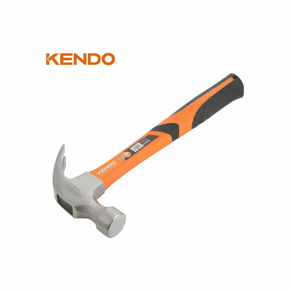 Молоток-гвоздодер KENDO с фибергласовой рукояткой, 340 гр 25105 — фото 1