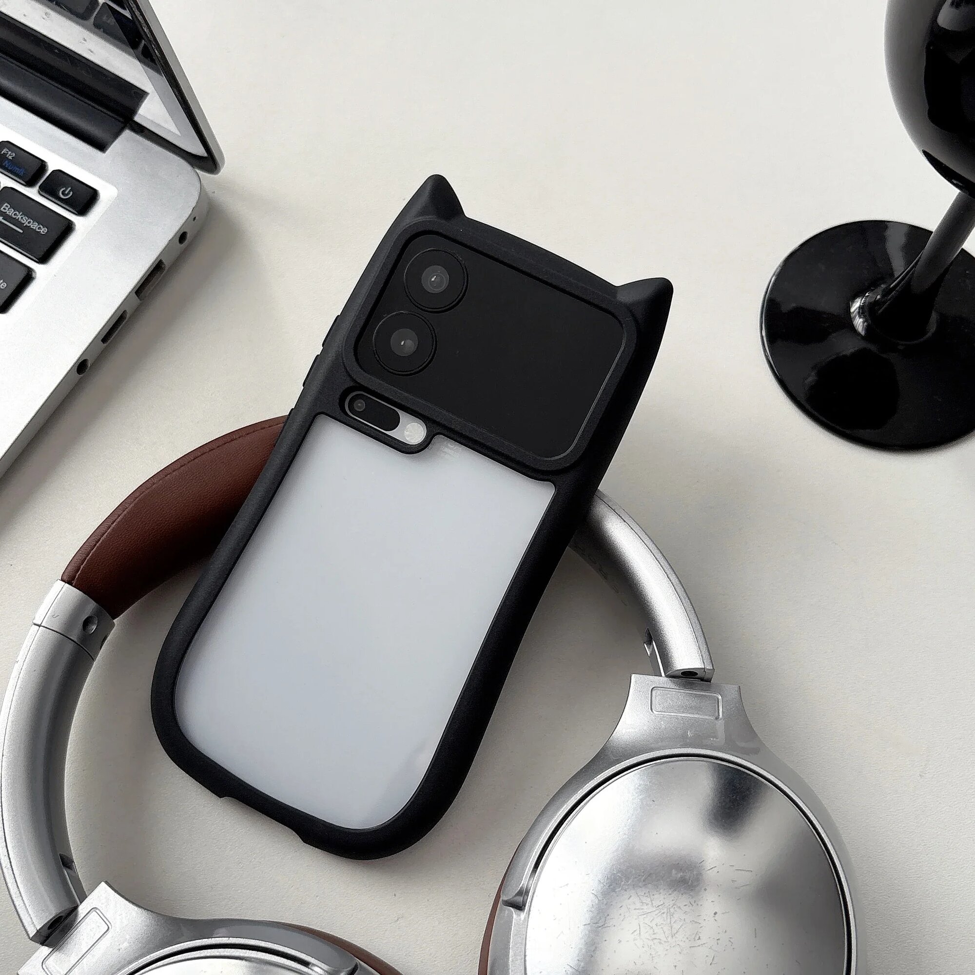 Чехол для iPhone Xiaomi 17 Pro Max 15 14 Ultra с милыми кошачьими ушками, прозрачный, противоударный, из мягкого ТПУ, с защитой камеры