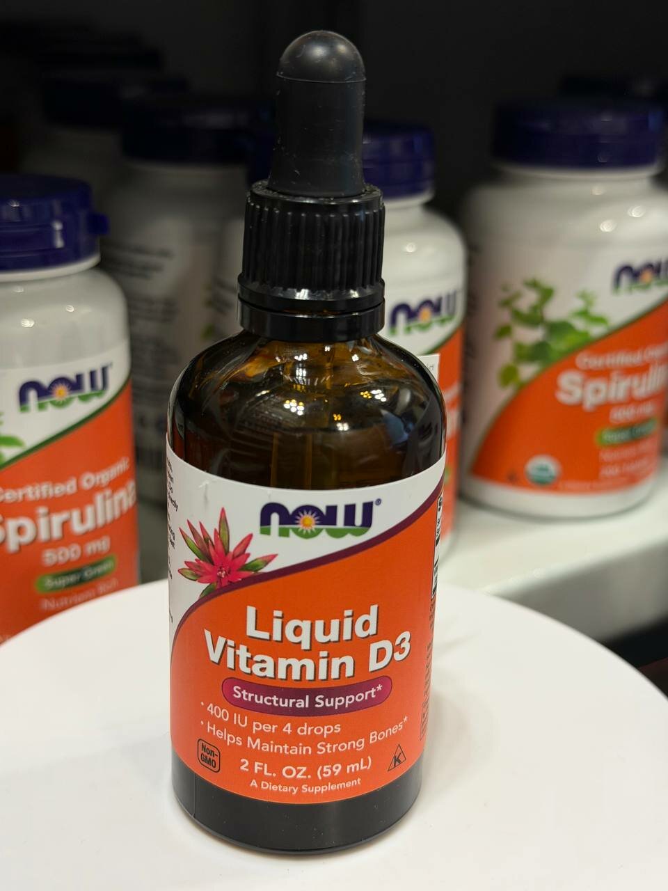 NOW Liquid Vitamin D-3 (59 ml) для укрепления иммунитета и костей