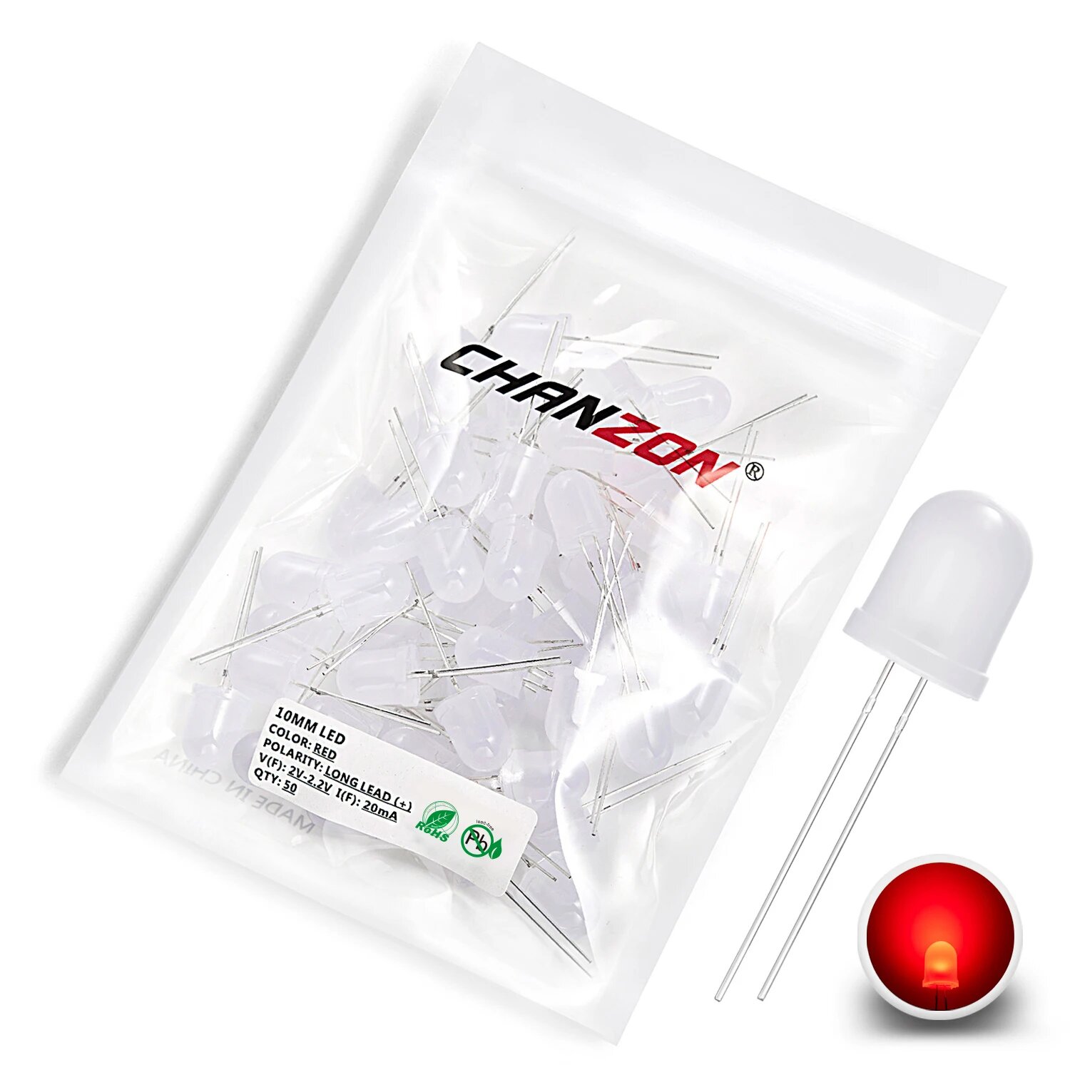 Светодиоды CHANZON Red 3mm 50шт