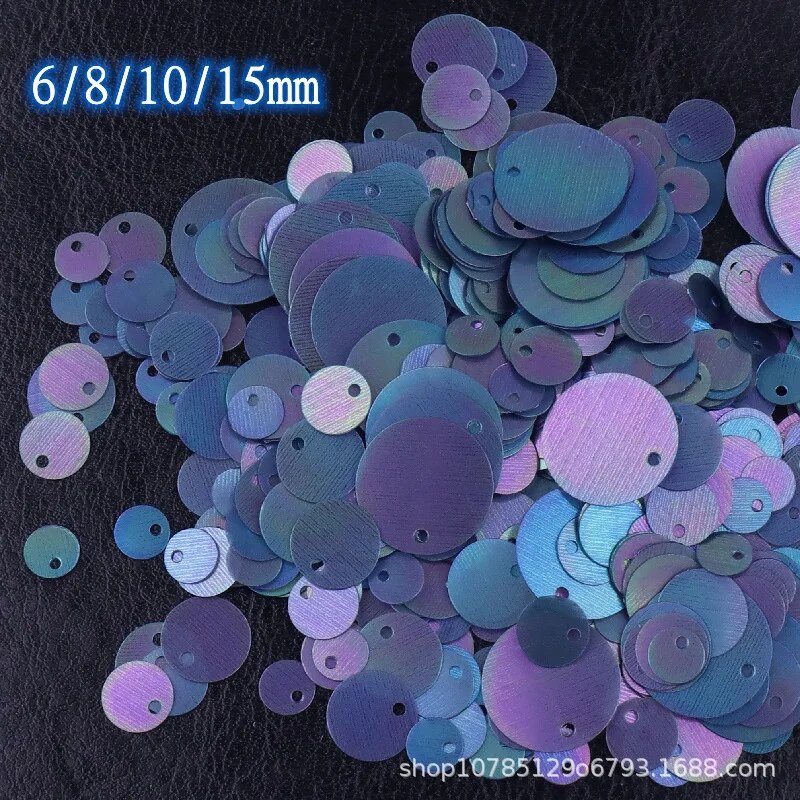 Круглые пайетки из ПЭТ 6/8/10/15 мм 10g, MK16