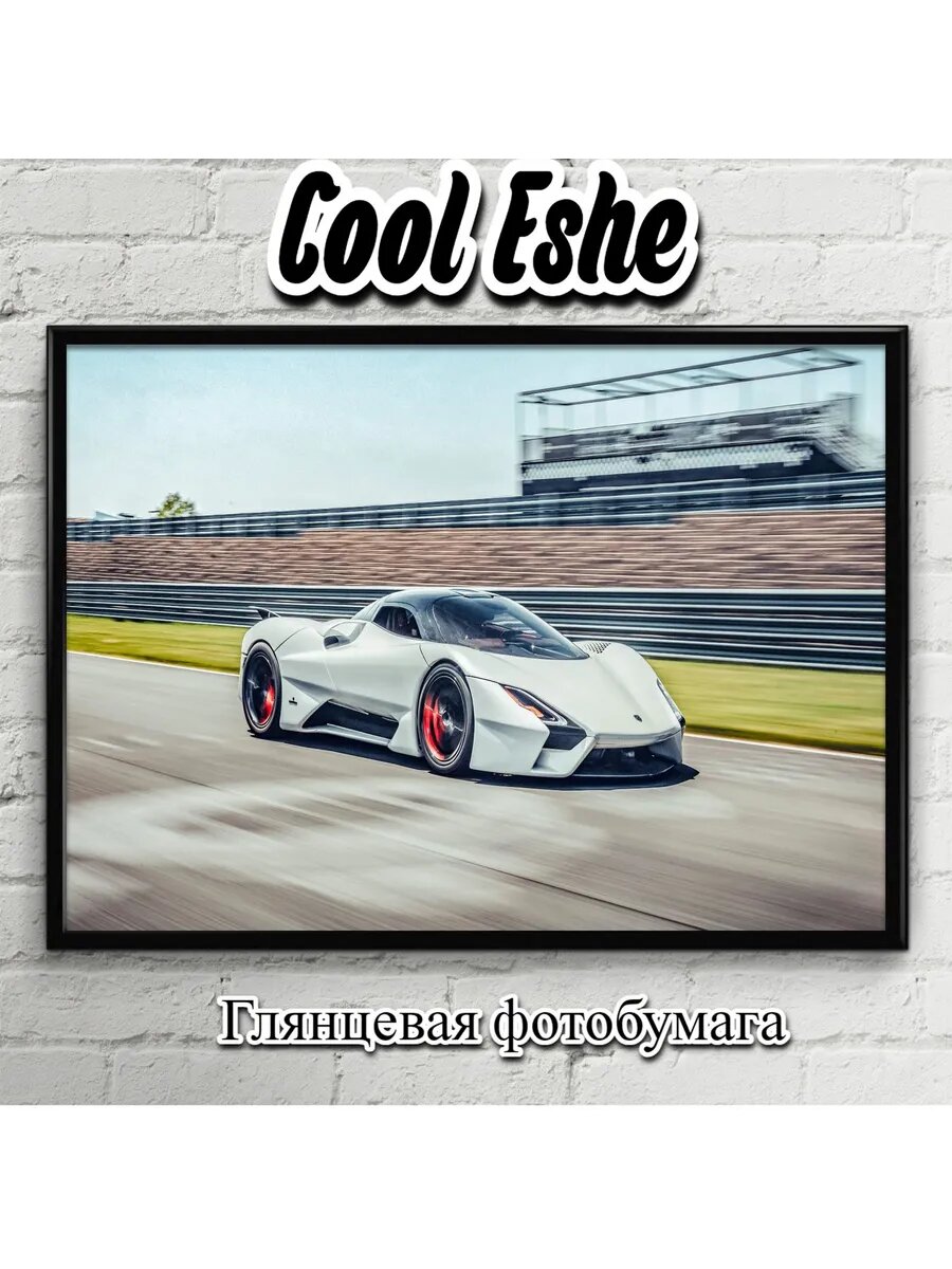 Постер "ssc tuatara, вид сбоку, гиперкар" А2