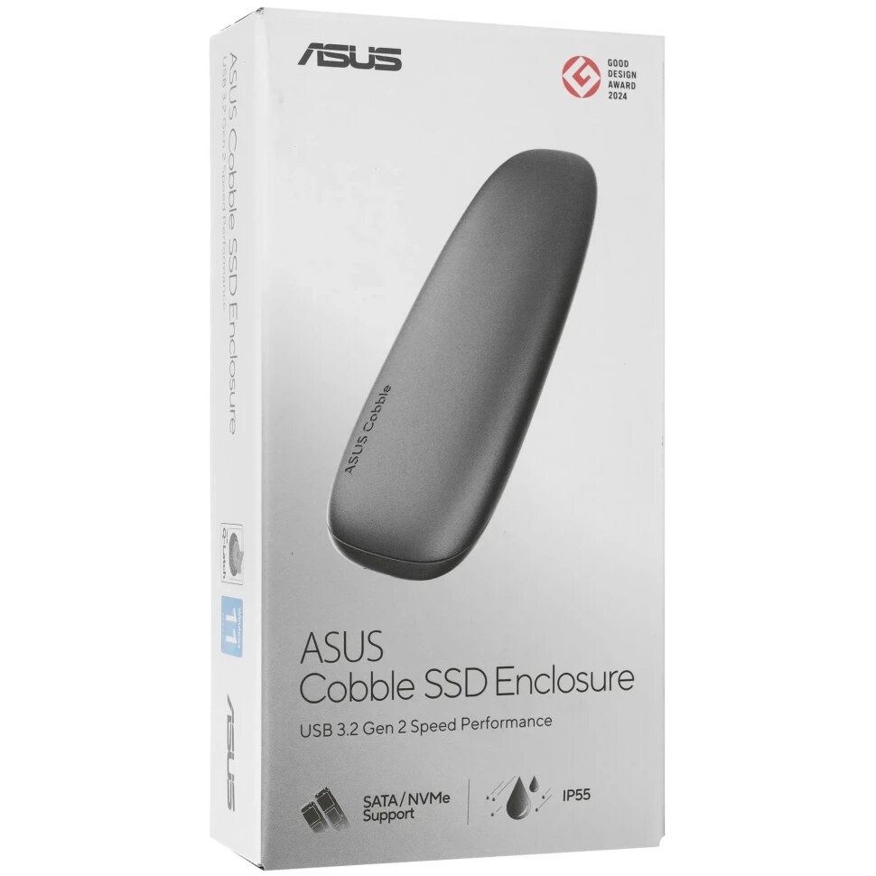 M.2, SATA Внешний бокс ASUS Cobble Black, USB 3.2 Gen 2 Type-C, черный