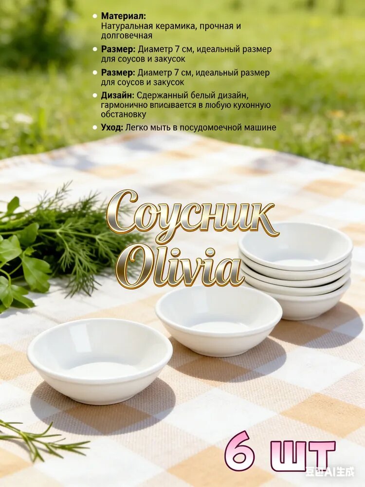 Креманка, диаметр 7.07 см, 6 шт