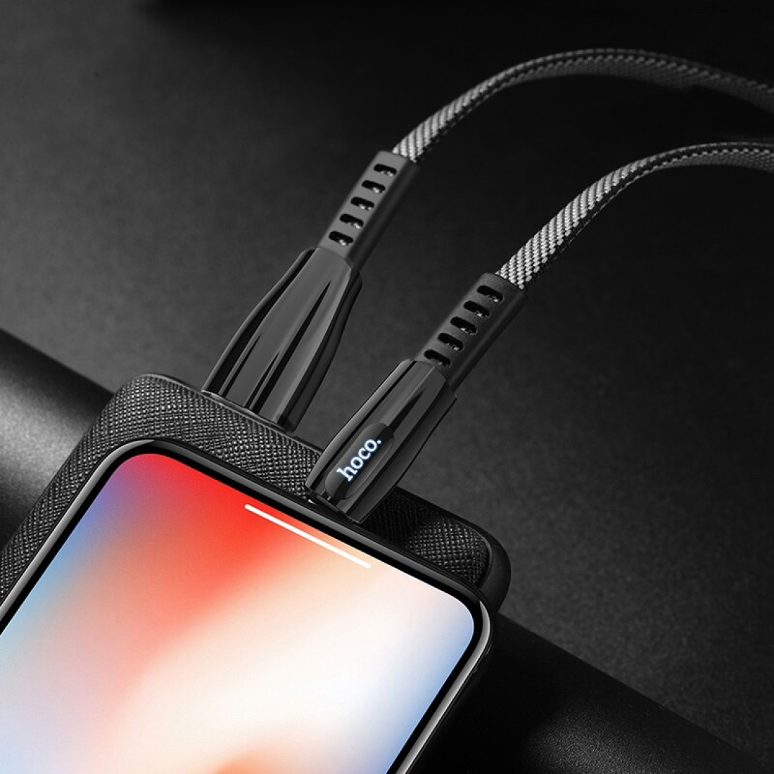 USB дата кабель Lightning, HOCO, U70, 1.2m, темно-серый — фото 1