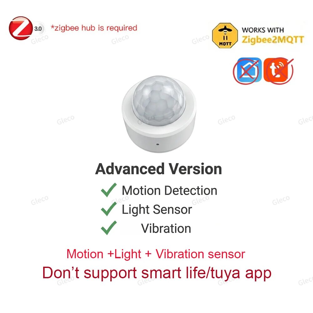 Coolo Zigbee мини датчик движения 2PCS, Vibration lux motion